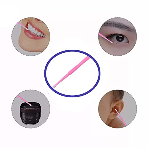 BlingKingdom 100pcs Micro Applicators Brushes Disposable Eyelash Extension Make Up Mascara Brushes for Eyelash Extension - Pink