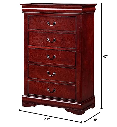 ACME Furniture Louis Philippe Chest, Cherry, One Size