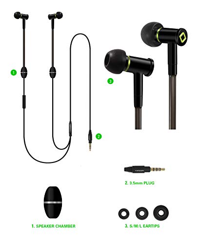 Aircom A1 Anti-Radiation Air Tube Headphones - EMF Protection Earbuds with Built-in Microphone - Airflow Audio Technology for Premium Sound - Black