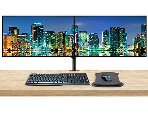 HP Z27q G3 27 Inch 2560 x 1440 QHD IPS LED-Backlit 2-Pack Monitor Bundle with Blue Light Filter, HDMI, DisplayPort, MK270 Wireless Keyboard and Mouse, Gel Mouse Pad, Dual Monitor Stand