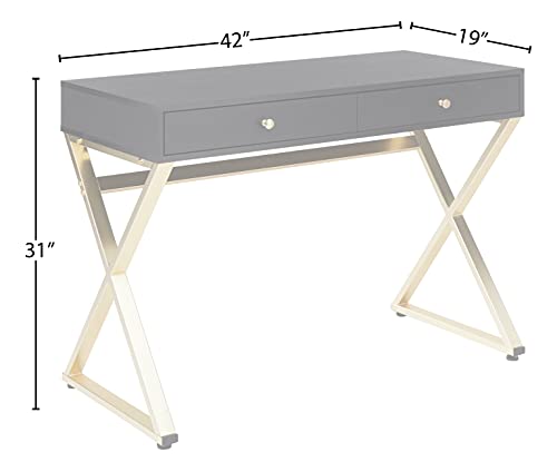 ACME Furniture Acme Coleen Desk, black & Brass Small