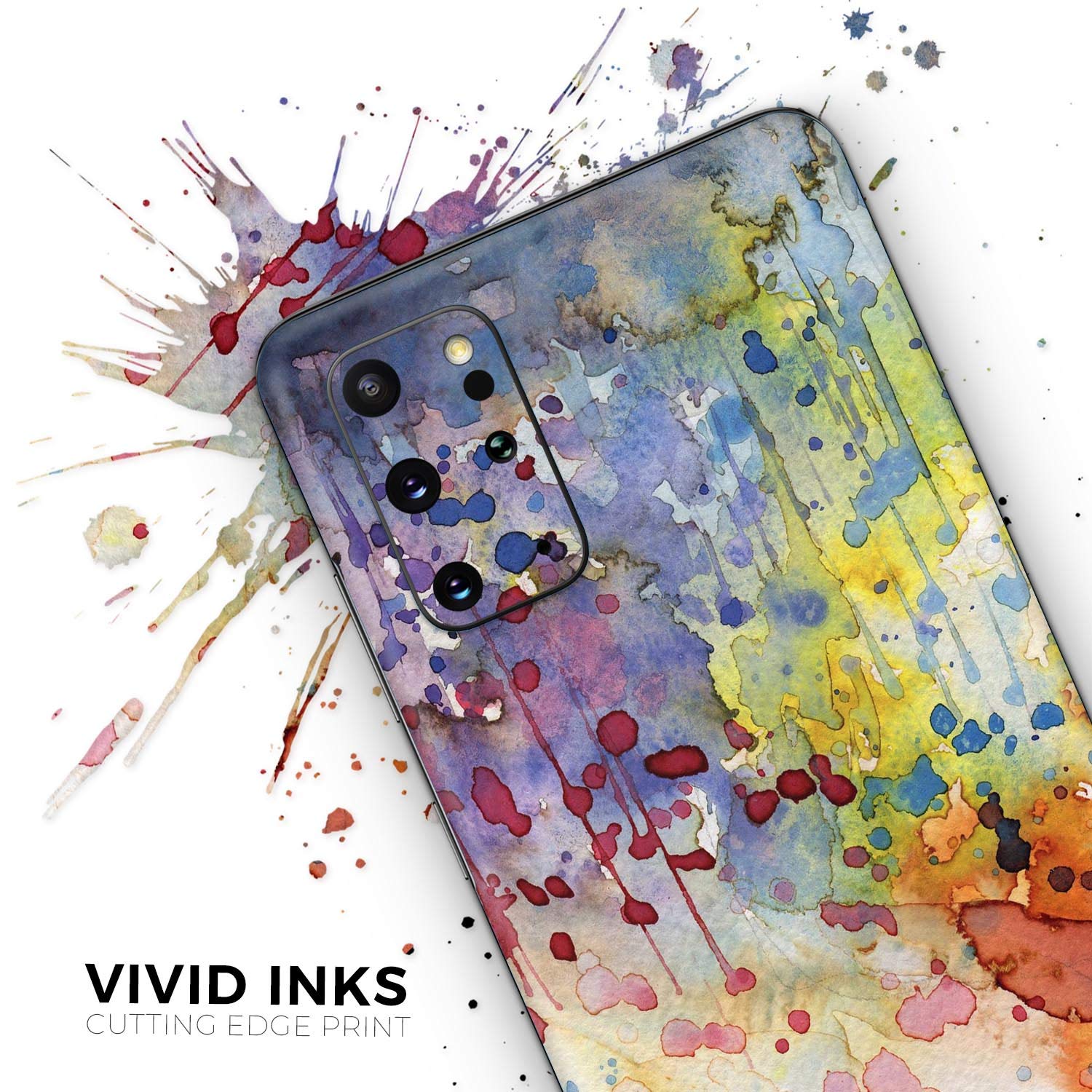 DesignSkinz Watercolor Grunge Setting Protective Vinyl Decal Wrap Skin Cover Compatible with The Samsung Galaxy S20 (Screen Trim & Back Glass Skin)