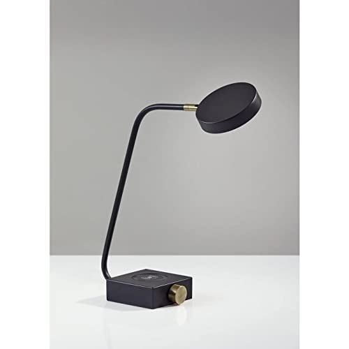 Adesso 3618-01 Conrad LED Desk Lamp Wireless Charging, 7W LED, 5W QI, USB Port, Indoor Lighting Lamps