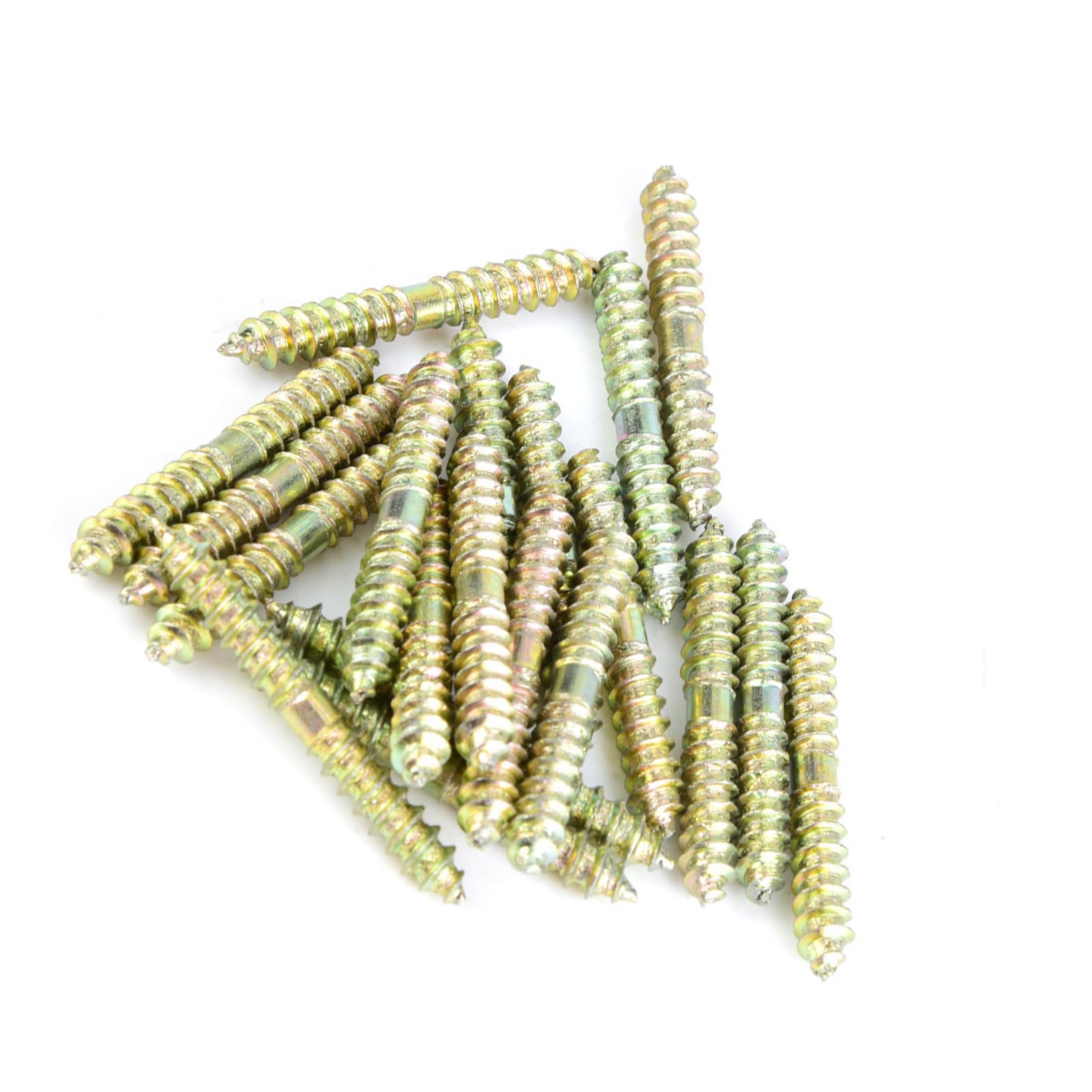 20pcs M5 40mm Dowel Screw Iron Double Ended Screw Zinc Plating Self-Tapping Thread Screw Wood to Wood Dowel Screw Connecting Wood