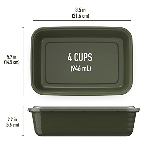 Bentgo® Prep 1-Compartment Containers - 20-Piece Meal Prep Kit with 10 Trays & 10 Custom-Fit Lids - Durable Microwave, Freezer, Dishwasher Safe Reusable BPA-Free Food Storage Containers (Khaki Green)