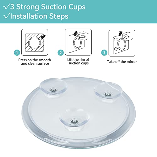 20x Magnifying Mirror with 3 Suction Cups, Use for Makeup Application, Tweezing, and Blackhead/Blemish Removal.Comes with 1PC Storage Bag, 1PC Tweezer, 1PC Reminder Card. 4Inches (Clear)