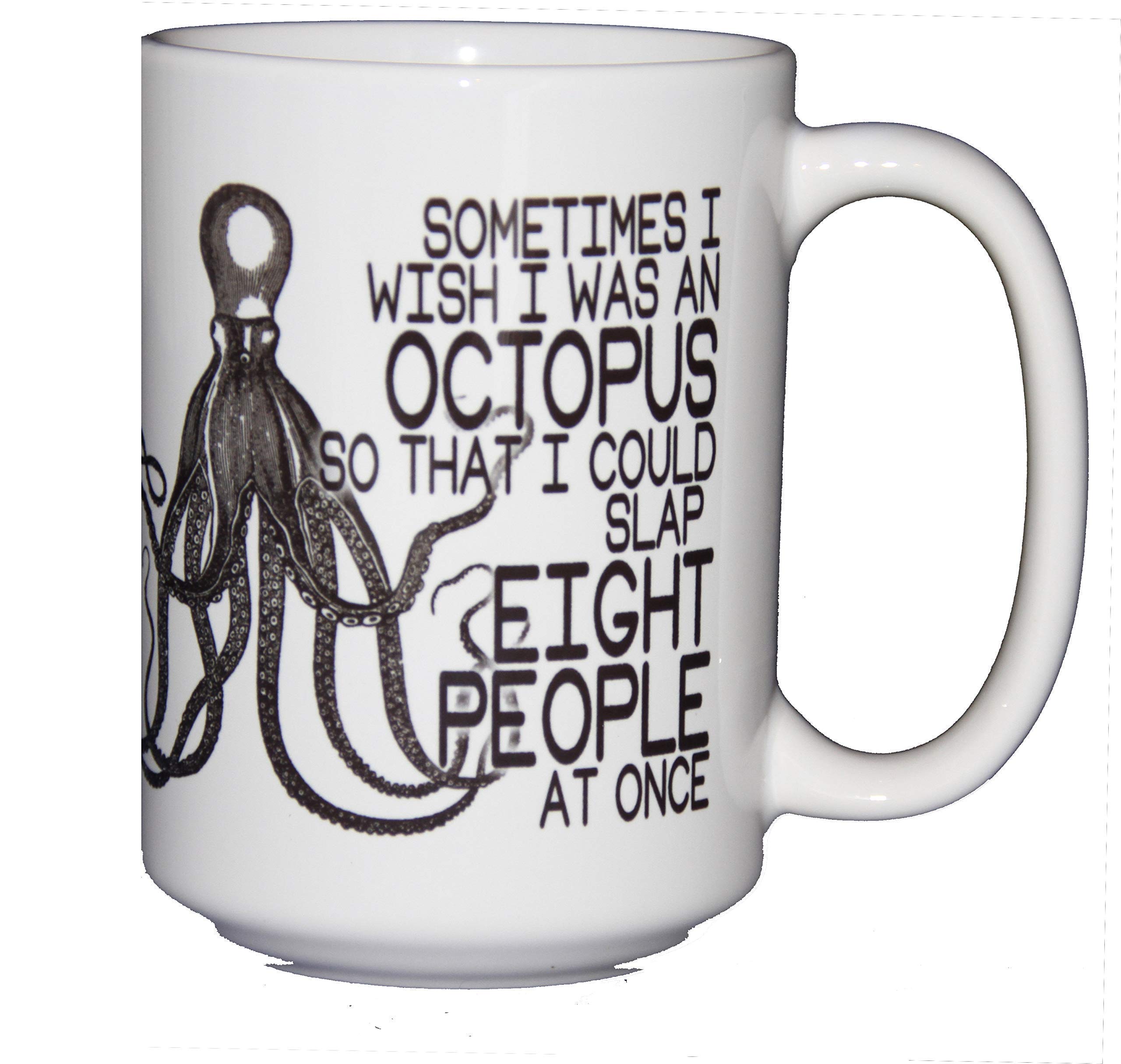 15oz Octopus Slap Funny Coffee Mug - Inappropriate Humor (Octopus Slap)