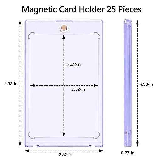 25 ct Magnetic Card Holder 35pt, Trading Card Hard case, Card Protector Hard Plastic, Hard Card Sleeves Display case for Standard Collection Cards