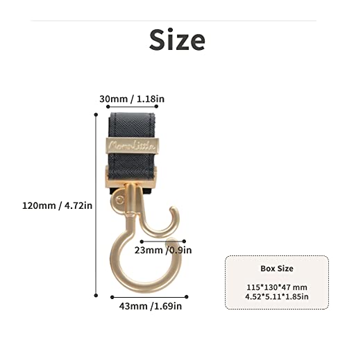 MomnLittle Multi-Purpose 2 Pack Stroller Hooks(ROSE GOLD) Leather Purse & Bags Hooks for Stroller Hook Accessories Bag Holder for Wagon Buggy