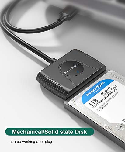 SNANSHI SATA to USB 3.0 Adapter USB to SATA Adapter with Power for 3.5/2.5 Inch HDD/SSD with 12V/2A Power Adapter
