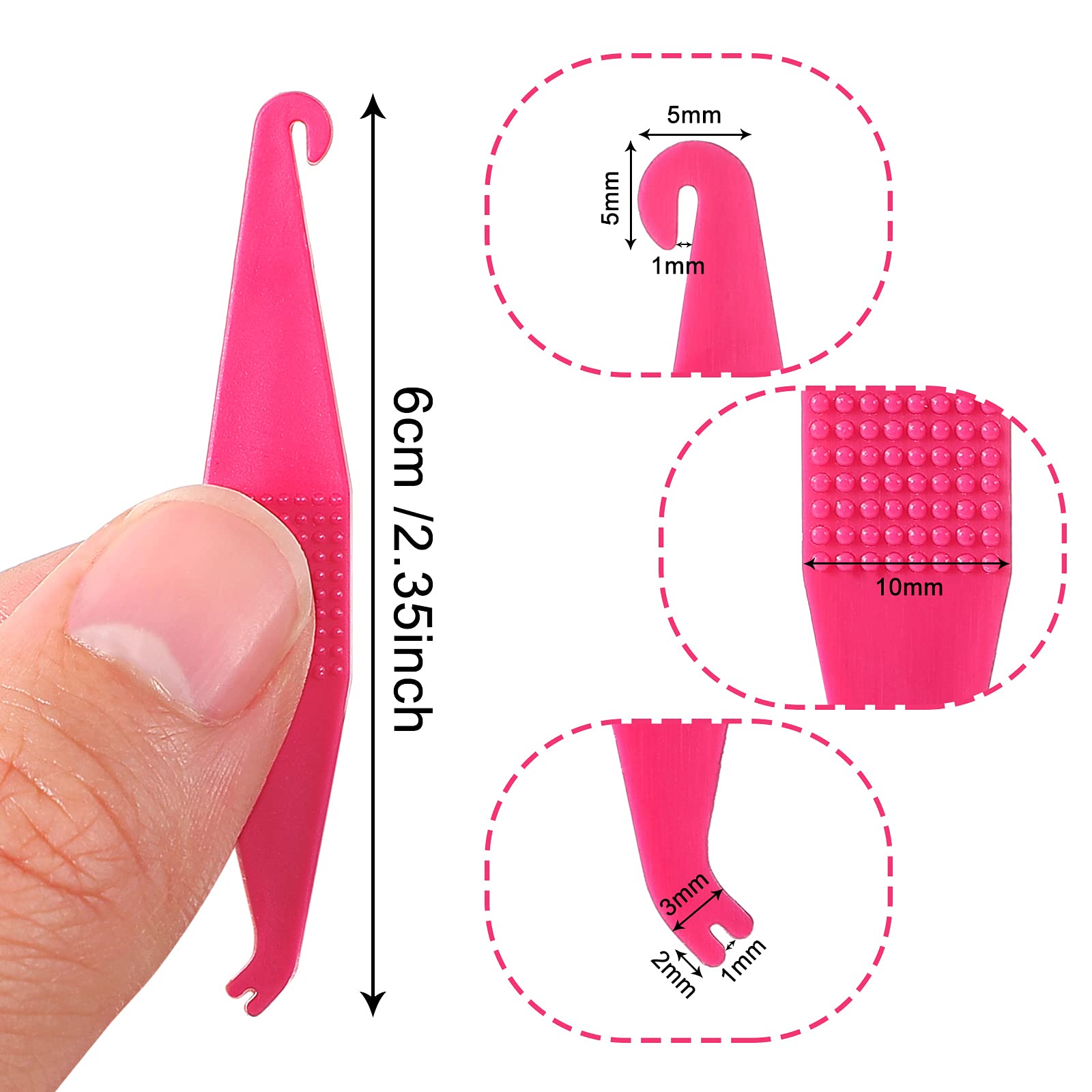 Nuanchu 50 Pcs Braces Rubber Band Tool Dental Elastic Rubber Bands Placers Disposable Orthodontic Elastic Placer Multicolor
