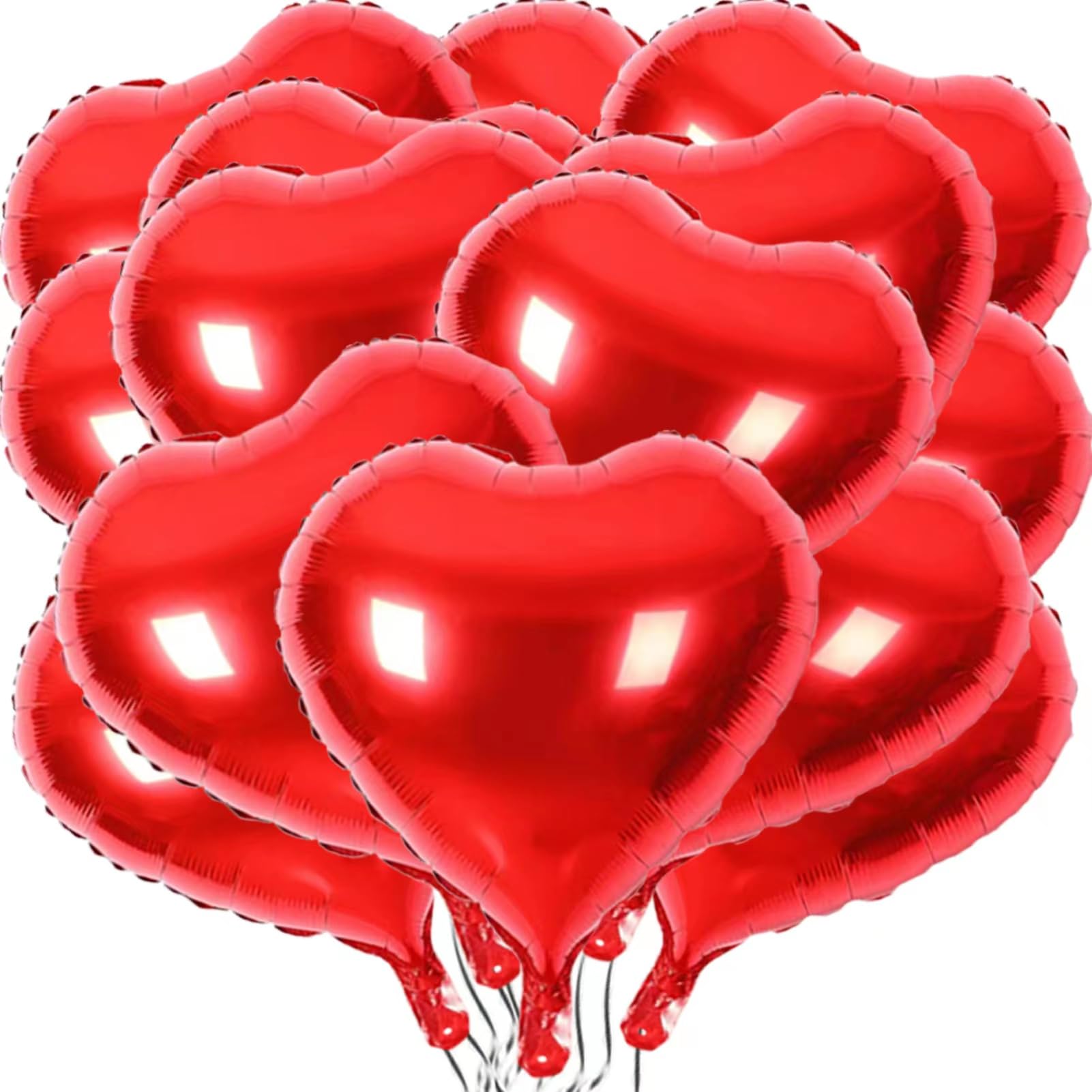 20 Pcs Red Heart Balloons 18 Inch Valentines Day Decoration Foil Heart shaped Balloons Helium Mylar Balloons Foil Balloon for Women Kids Birthday Wedding Proposal Bridal Bachelorette Party Decor