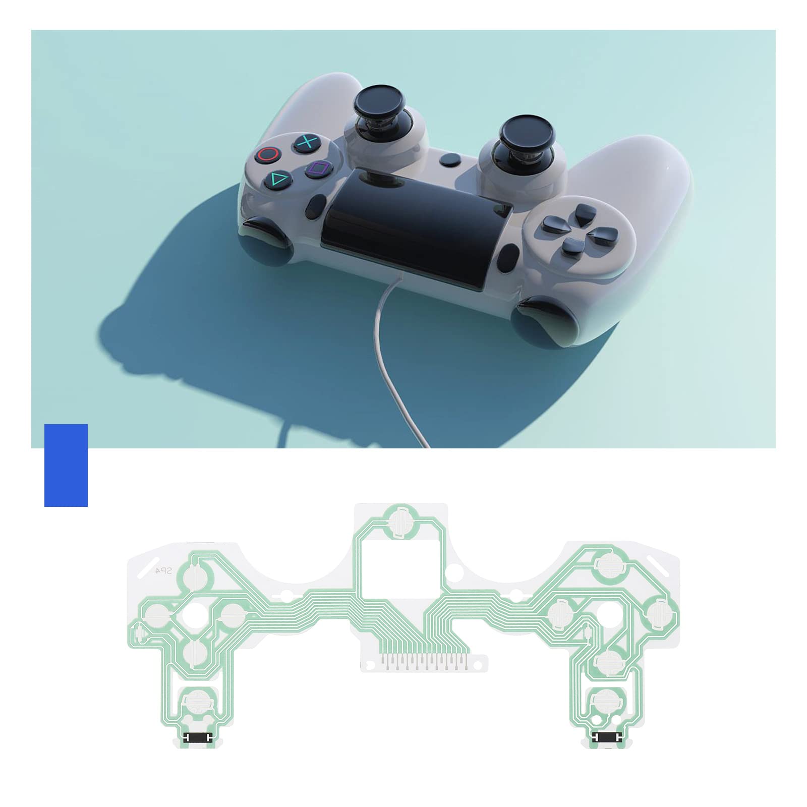 3pcs Conductive Film Replacement Handle Keypad Repair Pads Flexible Controller Membrane Conductive Film Compatible with PS4 Controller JD-M-050 JD-M-055