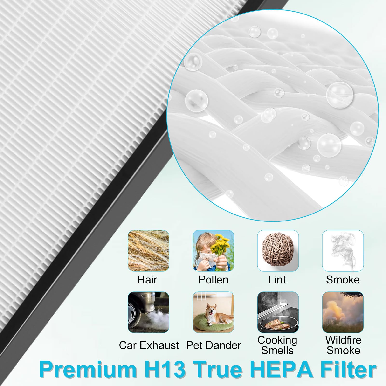 116130 HEPA Replacement Filter H 116130 for Winix 5500-2 Plasmawave Air Purifier and Models AM80 - HEPA Filter and Activated Carbon Filter Combo Pack