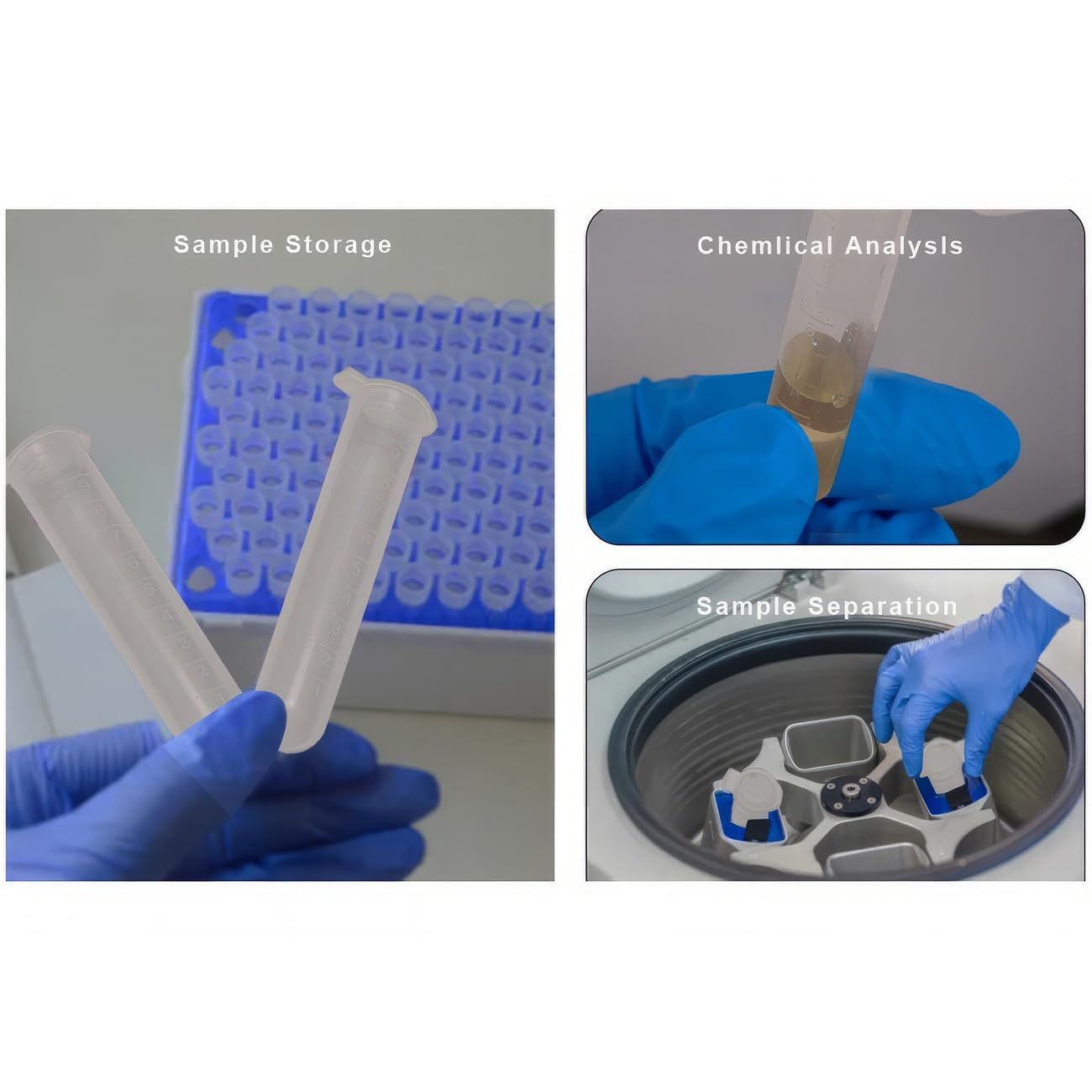10ml Centrifuge Tubes Clear Plastic Vials EP Lab Centrifuge Vials 50pcs, Small Vial Liquid Test Sample Tube Storage Container with Snap Caps Lids