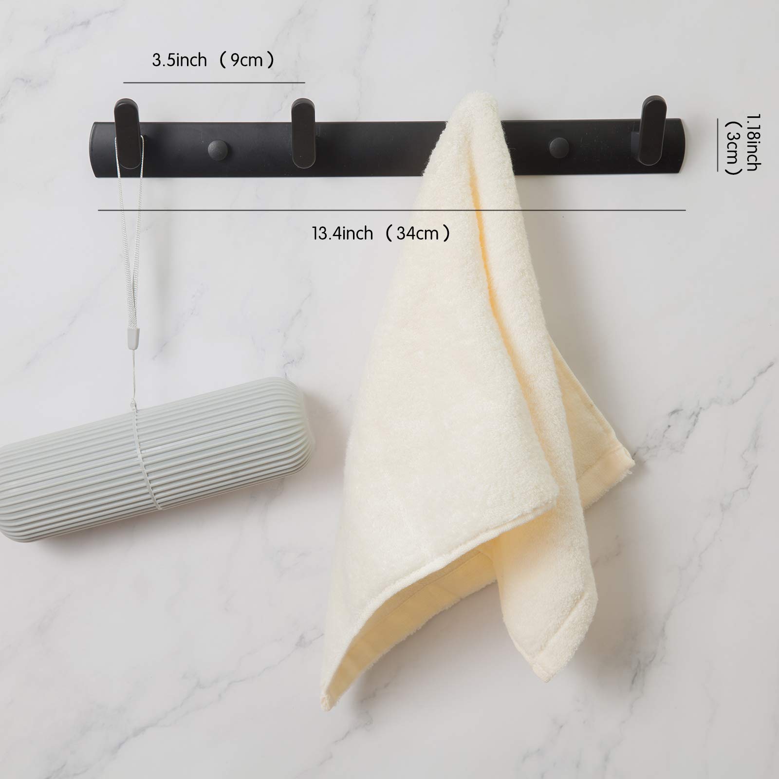 4 Hooks Matte Black Wall Bathroom Towel Hooks Mount Stainless Steel Heavy Duty Shower Wall Coat Rack Hooks Rail Decorative Bath Hooks for Hangin,Hats Hook kitchen Towel Wall Hook Rack for Hanging