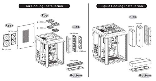 Thermaltake Level 20 HT Snow Edition 4 Tempered Glass Type-C Fully Modular E-ATX Full Tower Computer Chassis with 2 140mm Top Fan Pre-Installed CA-1P6-00F6WN-00