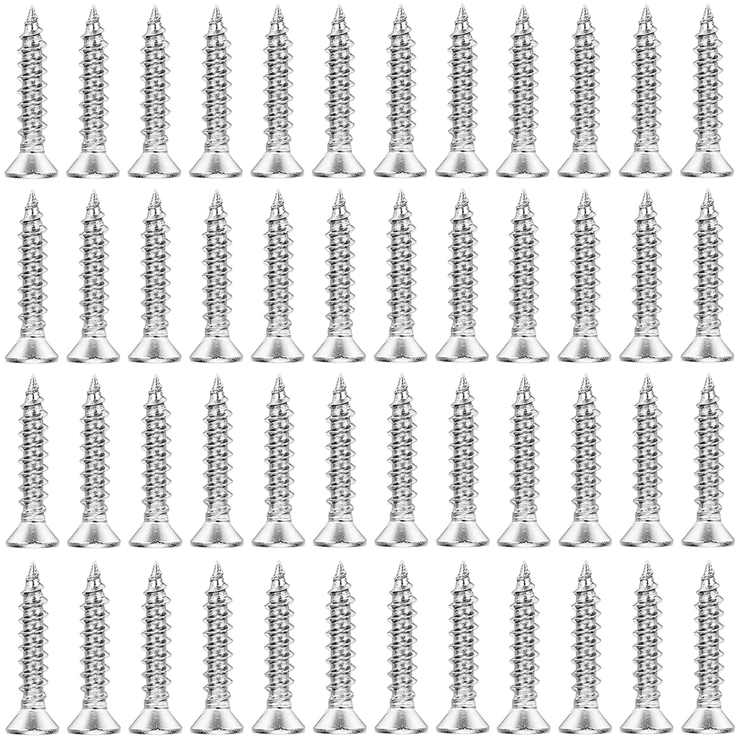 2.4 x 1.5 Inch Metal Flat Straight Mending Plates Fixing Corner Brace with Screws for Furniture, Wood, Shelves, Cabinet, 12 Pcs
