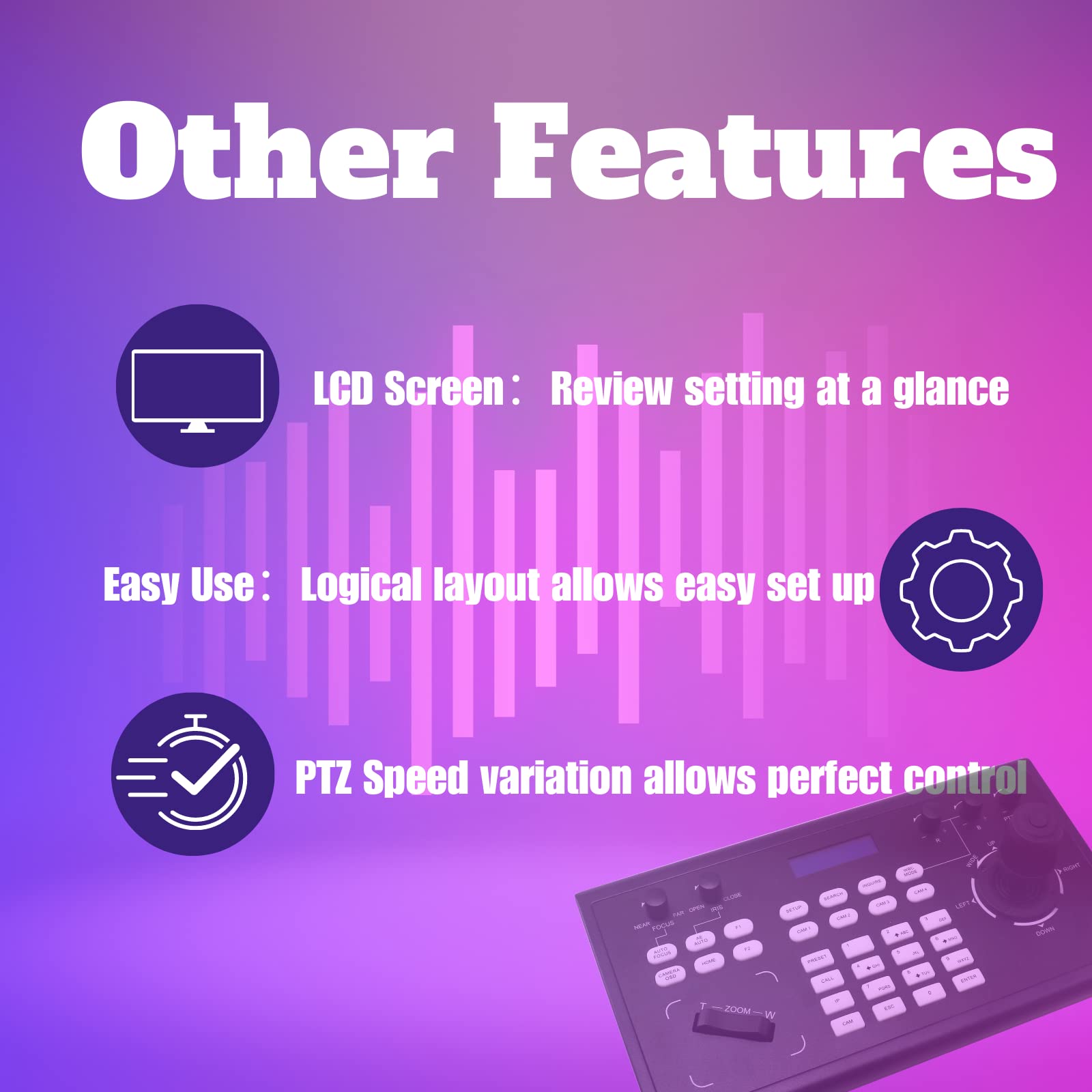 Zowietek PTZ Camera 4D Joystick Controller PoE| PTZ Universal Keyboard | Visca PELCO-D/P | RS232 RS422 RS485 | Controller for NDI PTZ Camera Live Streaming in Church, Meeting, Video Conference