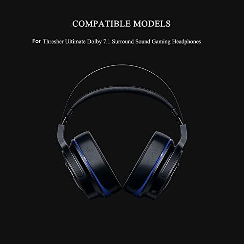 Adhiper Thresher Ear Pads Replacement Earpads Ear Cushion Compatible with Razer Thresher Ultimate Dolby 7.1 Surround Sound Gaming Headphones (Black)