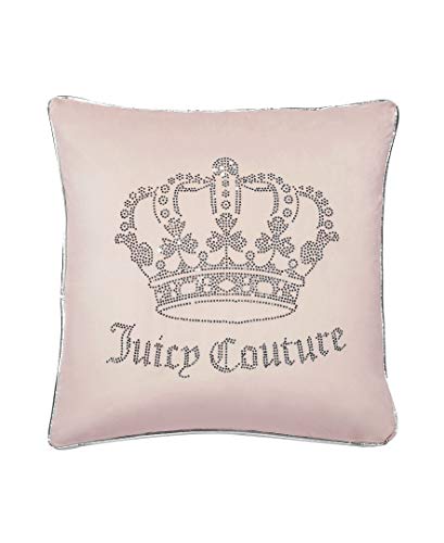 Juicy Couture Polyester Gothic Rhinestone Decorative 1-Piece Indoor/Outdoor Pillow, 1 Count (Pack of 1), Blush