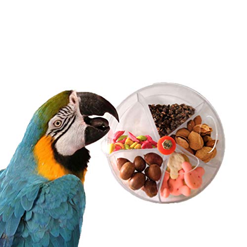 Bird Creative Foraging Toy Seed Food Ball Rotate Wheel for Small and Medium Parrot Parakeet Cockatiel Conure African Grey Cockatoo Macaw Amazon Budgie Lovebird Canary Cage Feeder