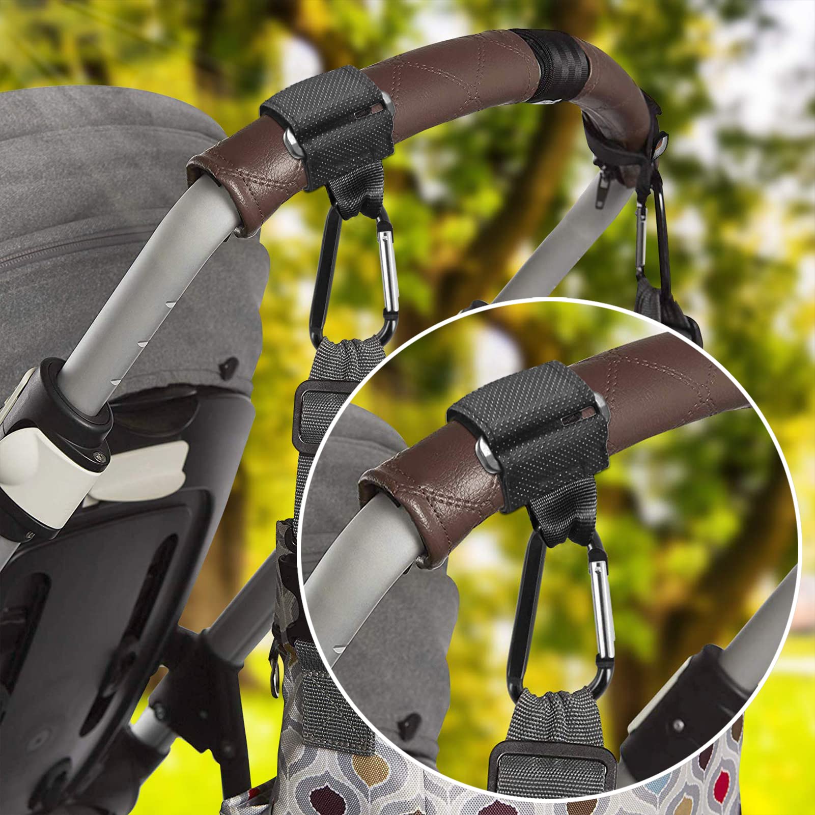 3 Pack Stroller Hooks, Stroller Hook to Free up Your Hand, Universal Multi-Purpose Stroller Clips for Hanging Diaper Bags,Purse, Perfect for Shopping Cart, Stroller, Rollator, Bicycles