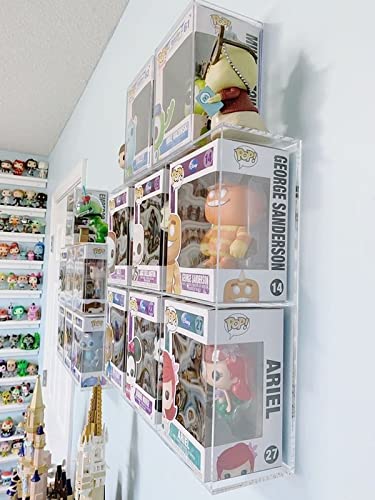 Acrylic Funko Pop Display Case - Fits 6 Regular Size Funko Pop Boxes, Even When in Soft Protectors [Compatible with YouTooz Vinyl Collectible Toy Figures] - Funko Pop Display Shelf