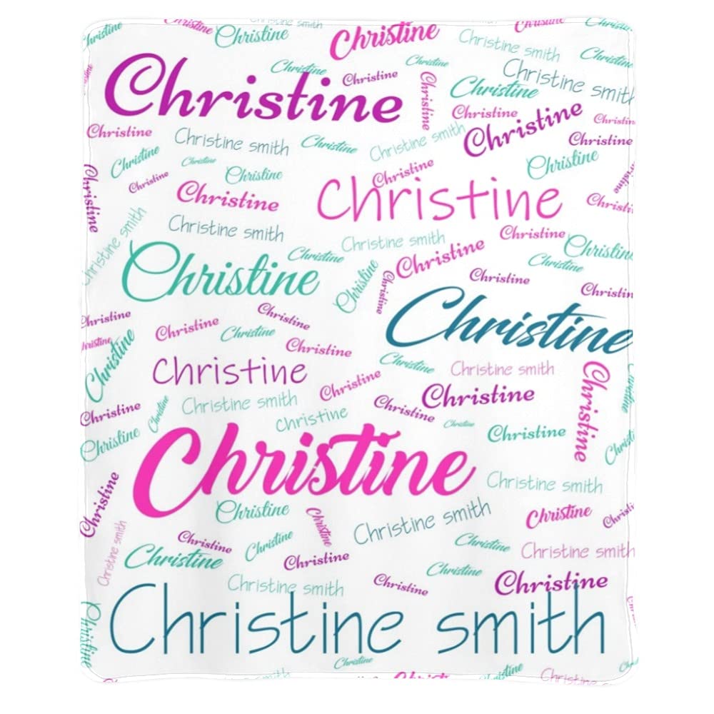 XJone Custom Personalized Baby Blanket with Name for Girls, Customized Floral Baby Name Blankets for Infants Newborns Babies