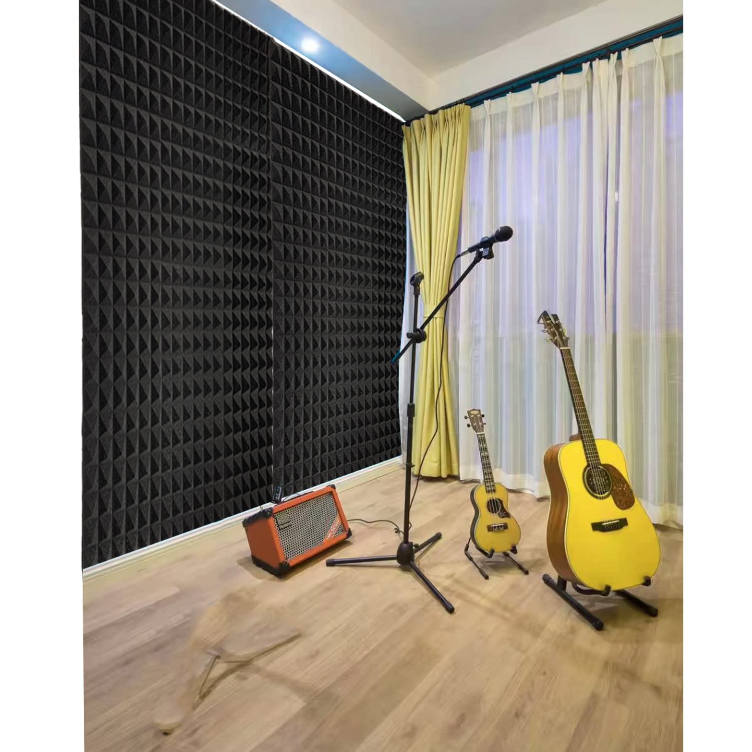12 acoustic foam boards Black Pyramid foam boards 12“ × 12” × 2”