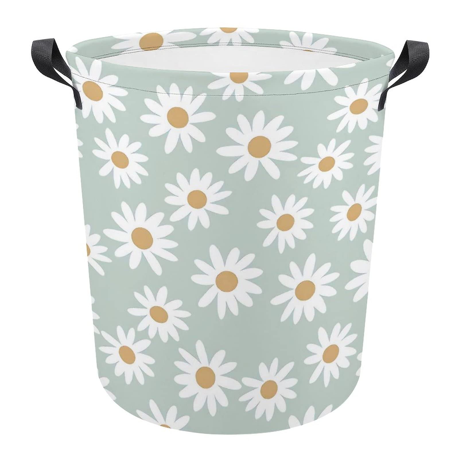 Clothes Basket Laundry Hamper with Handles Daisy Print Storage Organizer Perfect for Kids Boys Girls Toys Room, Bedroom, Nursery,Home,Gift Basket