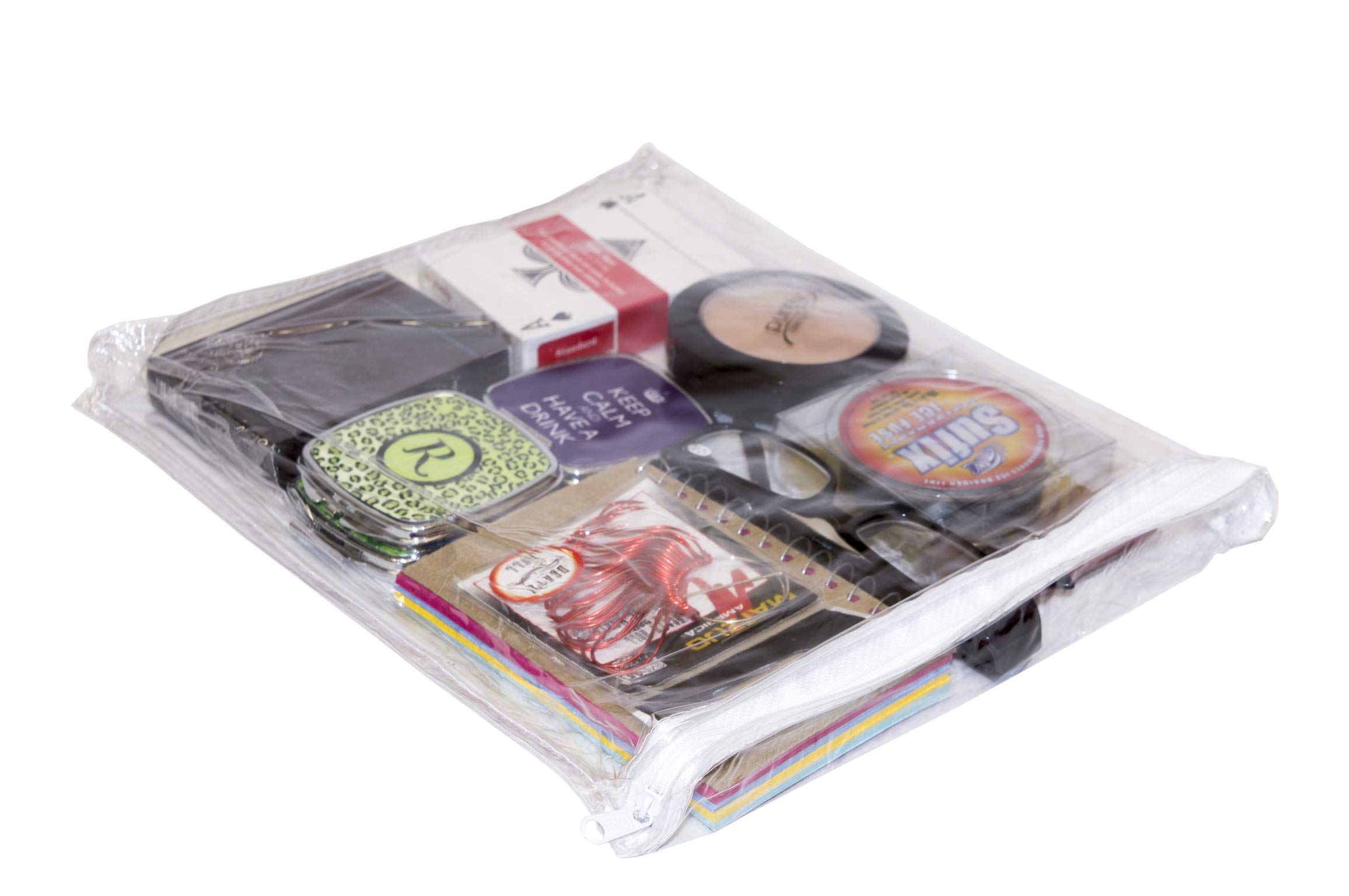 5-Pack Clear Vinyl Zippered Storage Bags 9 x 11 x 1 Inch