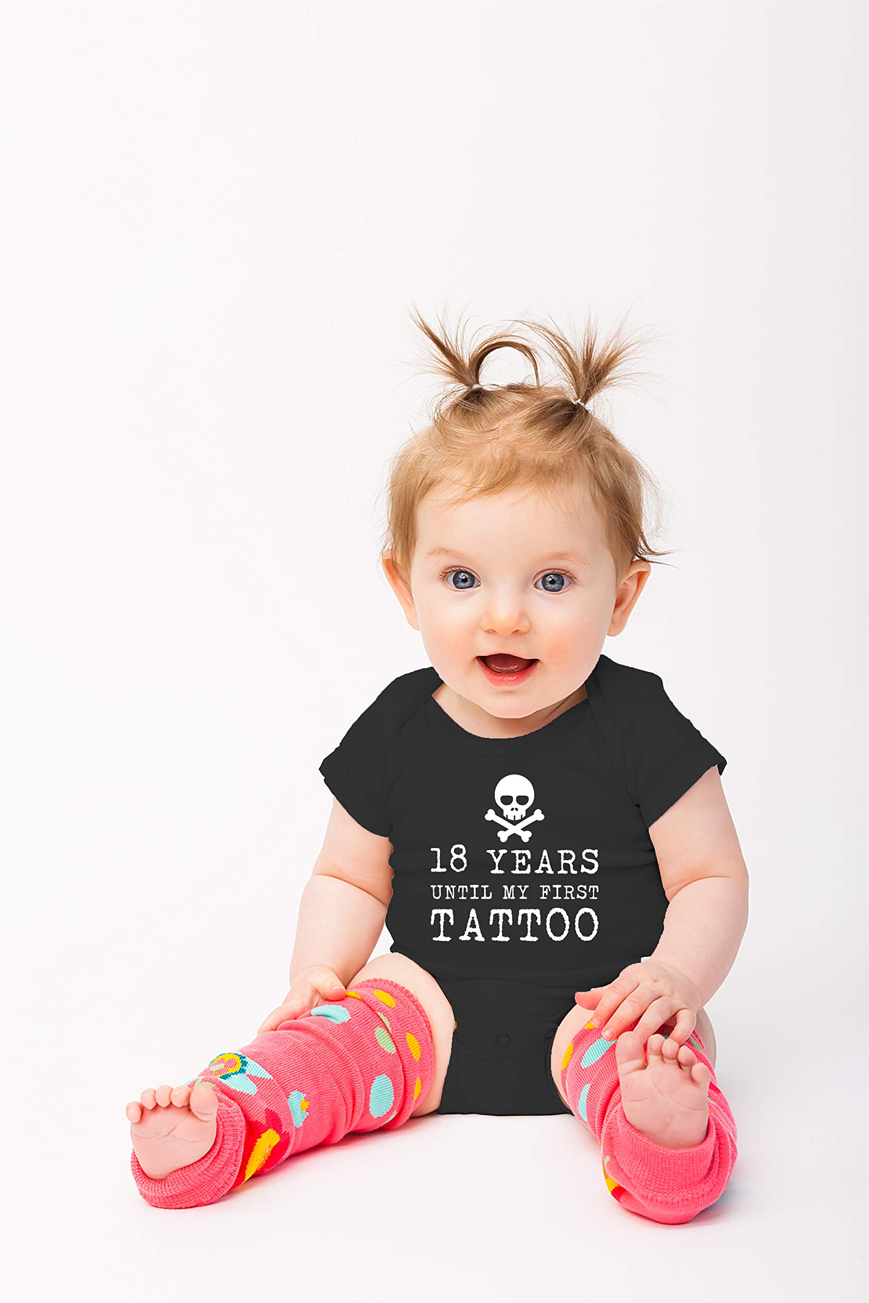 20 Years Until My First Tattoo - Funny Baby Essentials Bodysuit - Newborn Baby Boy Clothes (6 Months, Black)