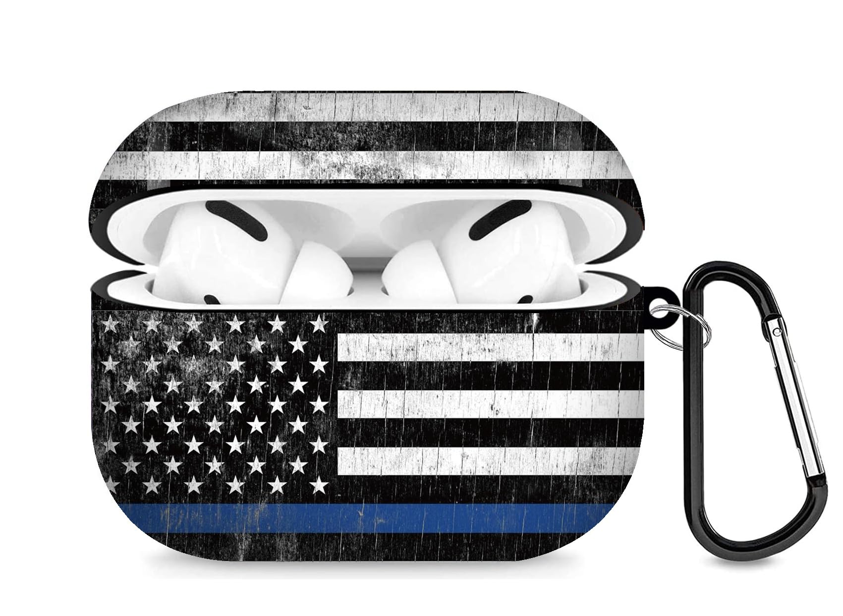 GIUMOWL American Flag Airpods Pro Case Compatiable with Airpods pro-Airpods Cover with Key Chain,Full Protective Durable Shockproof Personalize Wireless Headphone Case