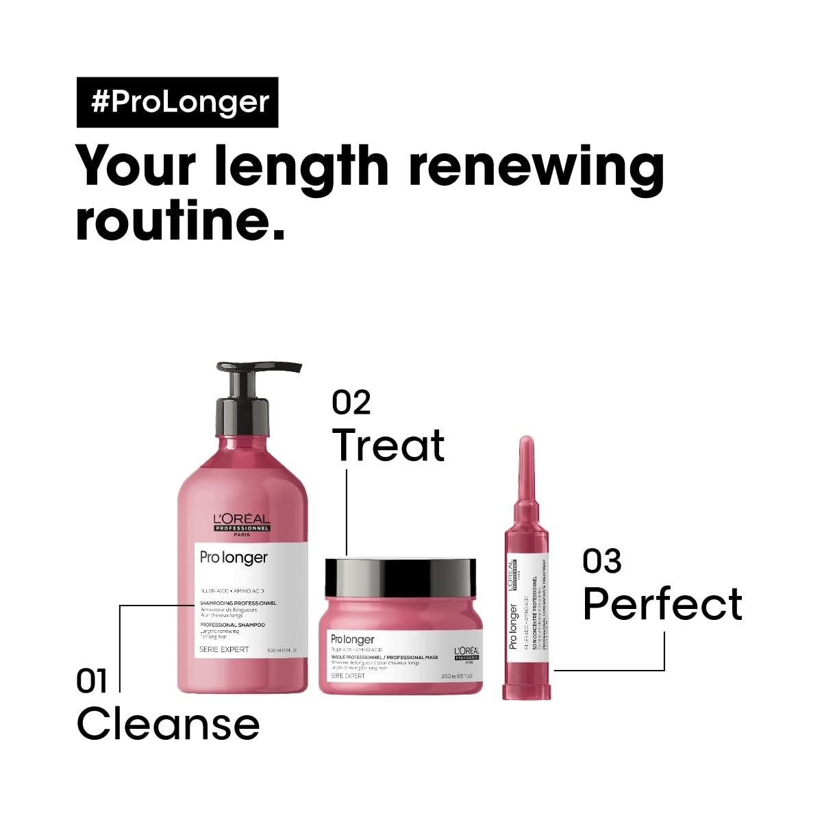 L'Oreal Professionnel Pro Longer Concentrate Treatment - For Thinned Hair, Fills and Visibly Reduces Split Ends, Provides Thicker Hair and Shine