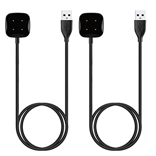 KIMILAR (2 Pack) Charger Compatible with Fitbit Sense/Fitbit Sense 2, Fitbit Versa 3 / Fitbit Versa 4, Replacement Charging Charger Cable Compatible with Fitbit Versa 4 / Fitbit Sense 2 Smartwatch