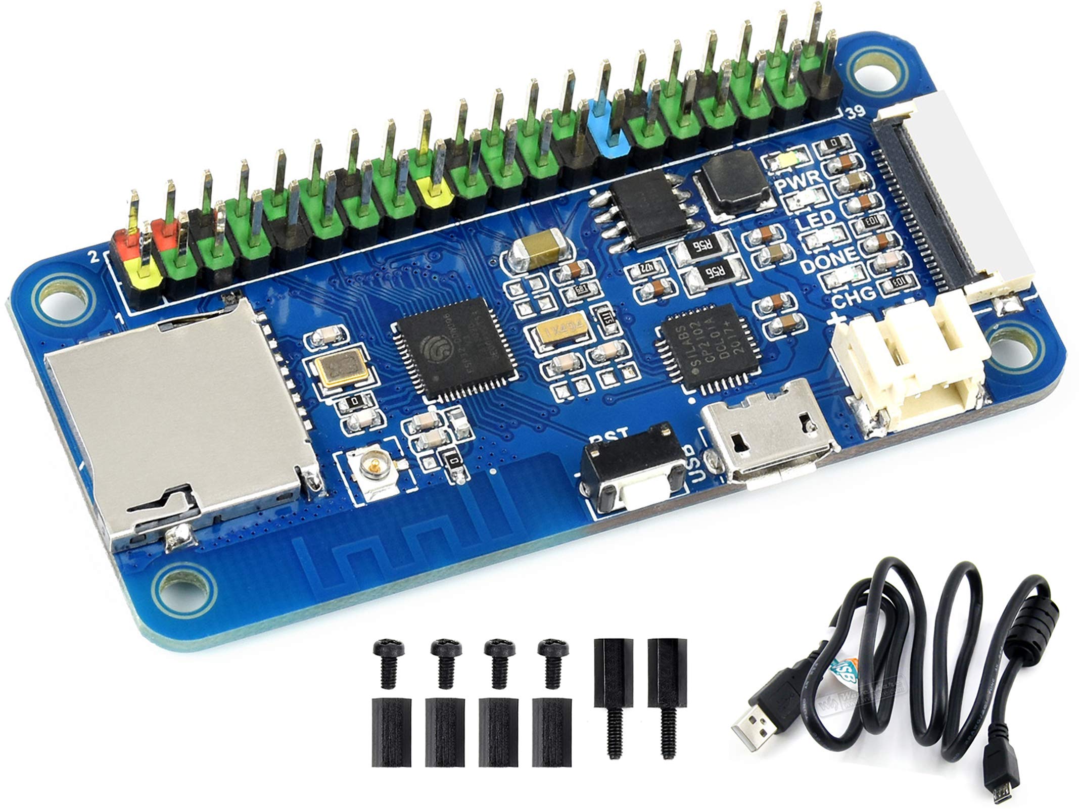 ESP32 One Mini Development Board with WiFi/Bluetooth for Raspberry Pi Hats Support Image Recognition Voice Processing Compatible with Arduino and ESP-IDF Software SDK (Without Camera)