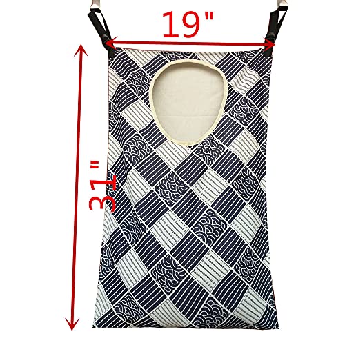 Amlrt Door Hanging Laundry Hamper with Stainless Steel Hooks