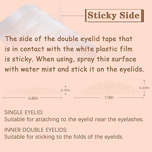 Waterproof Invisible Double Eyelid Tape - 120 Pieces Natural Fiber Eyelid Lifter Strips, Eye Lift Tape for Droopy Lids, Hooded Eyes