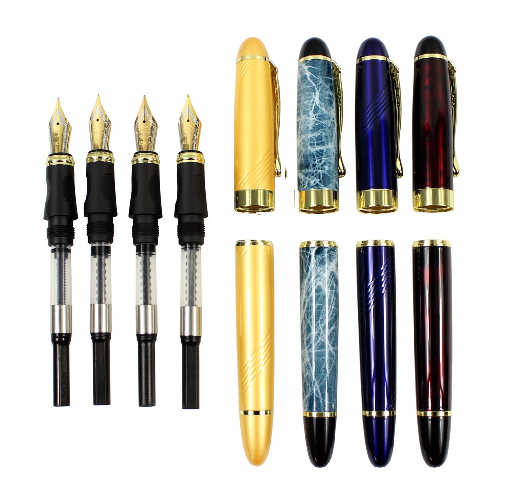 4 PCS in Set Gullor 450 Fountain Pen in 4 Colors (Elegant Colors) with Pen Pouch