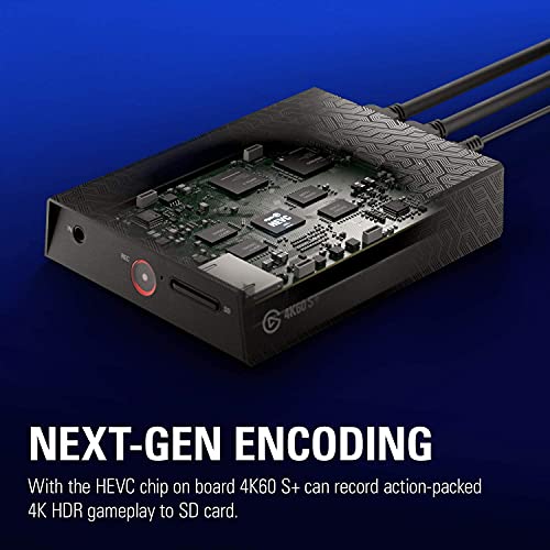 Elgato 4K60 S+, External Capture Card, Record in 4K60 HDR10 with ultra-low latency to PC or SD Card on PS5/PS4, Xbox Series X/S, Xbox One X/S, in OBS and other broadcasting software, for Windows