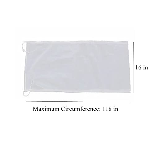 Adjustable Birdcage Seed Catcher Feather Catcher Bird Cage Cover Net Airy Soft Skirt Guard Birdcage Nylon Mesh Netting for Parrot Macaw Parakeet Round Square Cage (118 x 16 Inch, White)