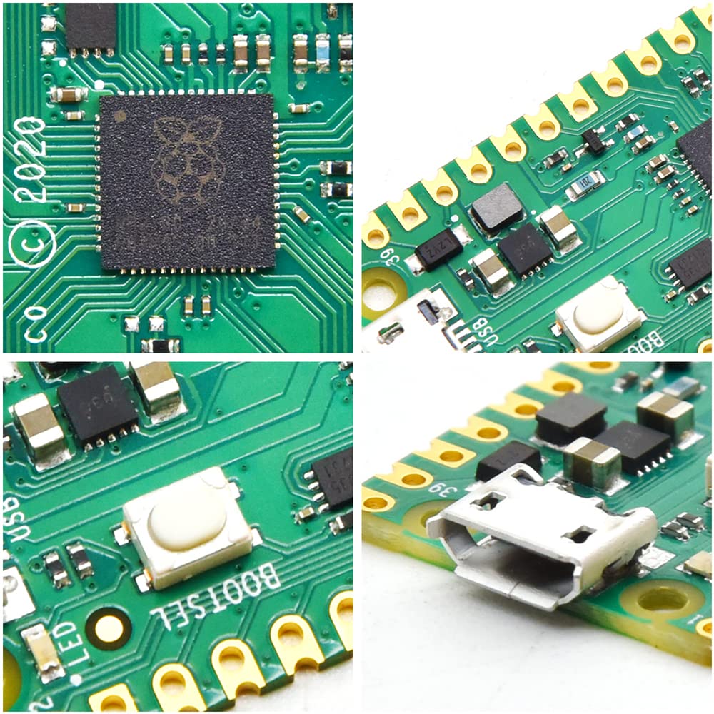 KEYESTUDIO Raspberry Pi Pico Breadboard Starter Kit with Headers Micro USB Cable 830 Breadboard Doupont Wires, RP2040 Microcontroller, 26 Multifunction GPIO Pins, Programmable in C & MicroPython