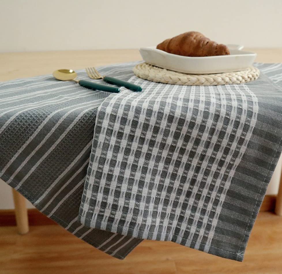 100% Cotton Waffle Tea Towels Pack of 3 Set Trendy Stripes Dish Towels for Kitchen Pack of 3 Kitchen Tea Towel Set 17x25 in