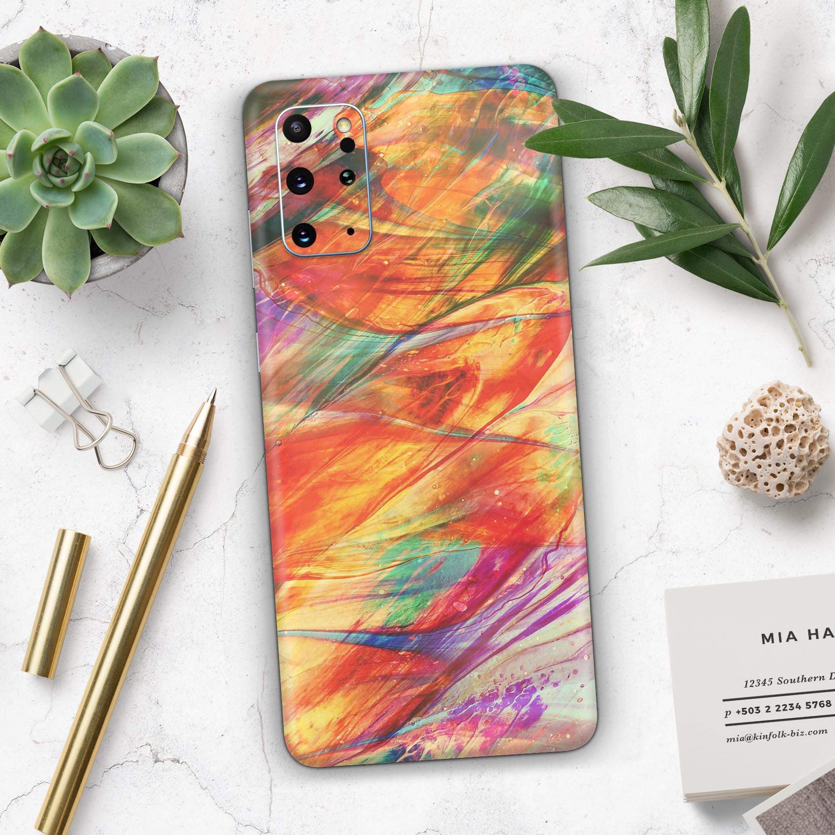 DesignSkinz Liquid Abstract Paint Remix V72 Protective Vinyl Decal Wrap Skin Cover Compatible with The Samsung Galaxy S20 (Screen Trim & Back Glass Skin)