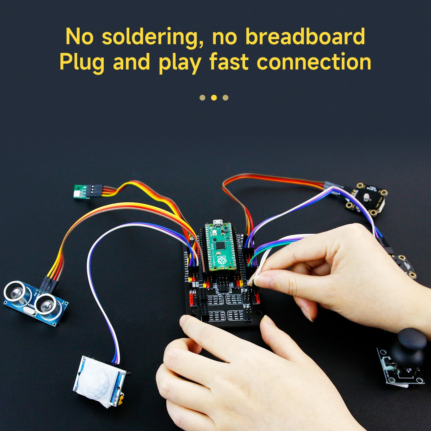 Yahboom Raspberry Pi Pico2 Sensor Kit, Compatible with Pico 2 Microcontroller Board, Based On Official RP2350 Chip, Dual-Core & Dual-Architecture Design, MicroPython Programming