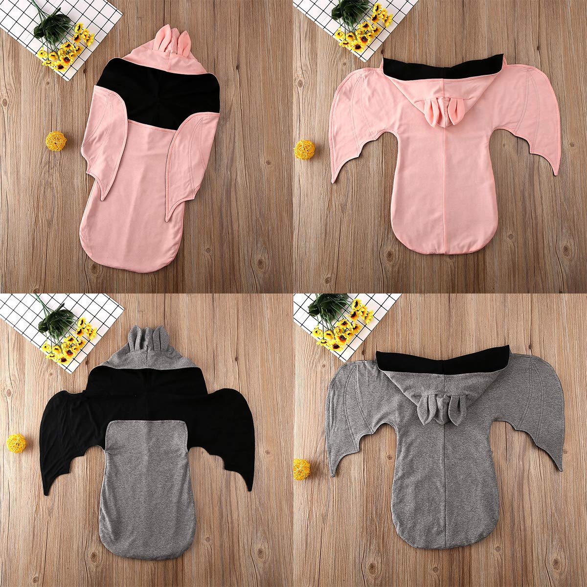 Baby Sleeping Bags, Newborn Infant Baby Soft Cotton Wrap Swaddle Blanket Bat Sleeping Sack for 0-6 Month Babies (0-3 Months, Grey)