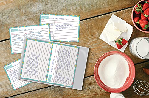 24 Pocket Mini Recipe Card Books with 100 4 x 6 Recipe Cards, 4 Pack with 4 Assorted Designs (25 Cards per Design), by Better Kitchen Products, 4 Recipe Book Sleeves + 100 Recipe Cards