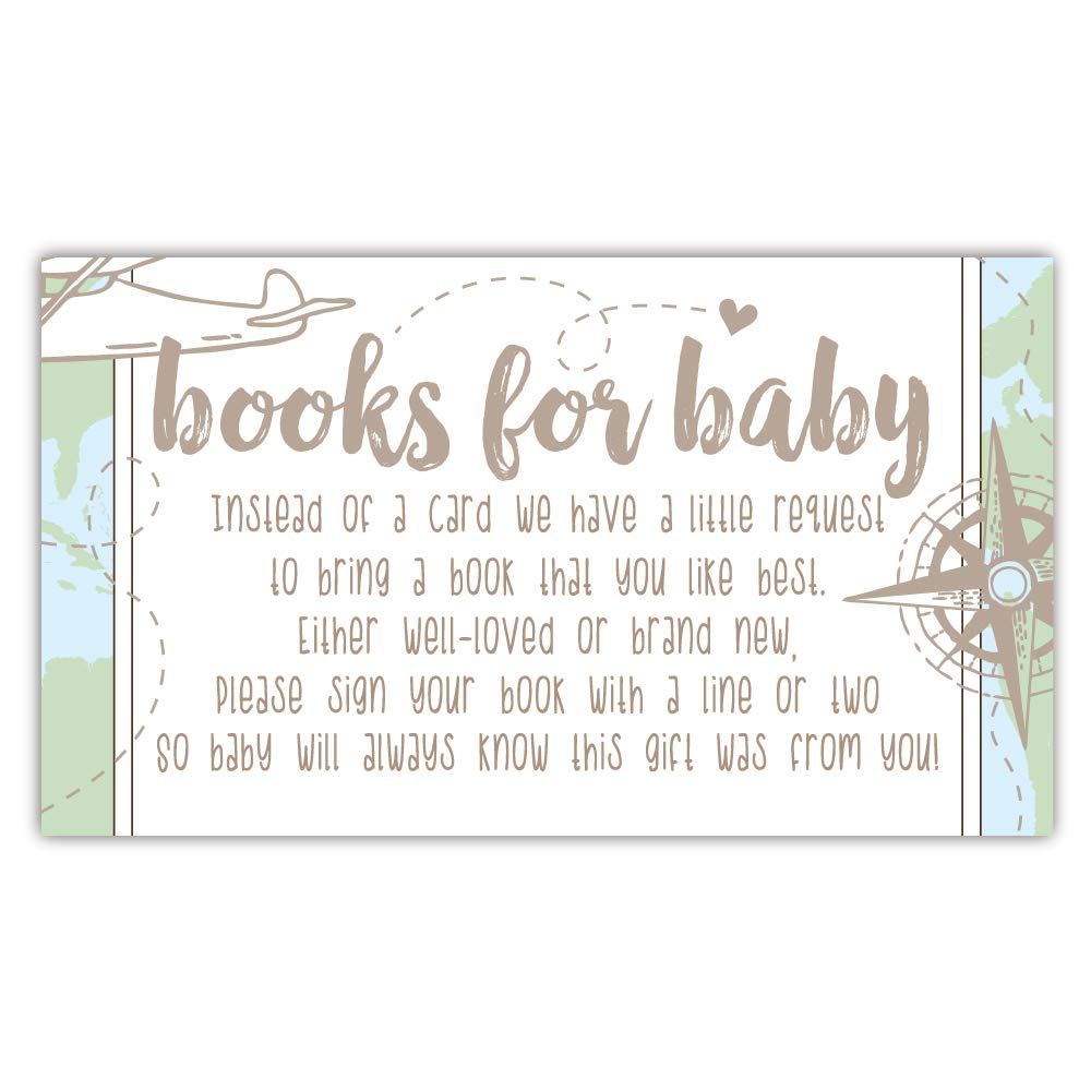 50 Adventure Books for Baby Shower Request Cards - Baby Shower Invitation Inserts