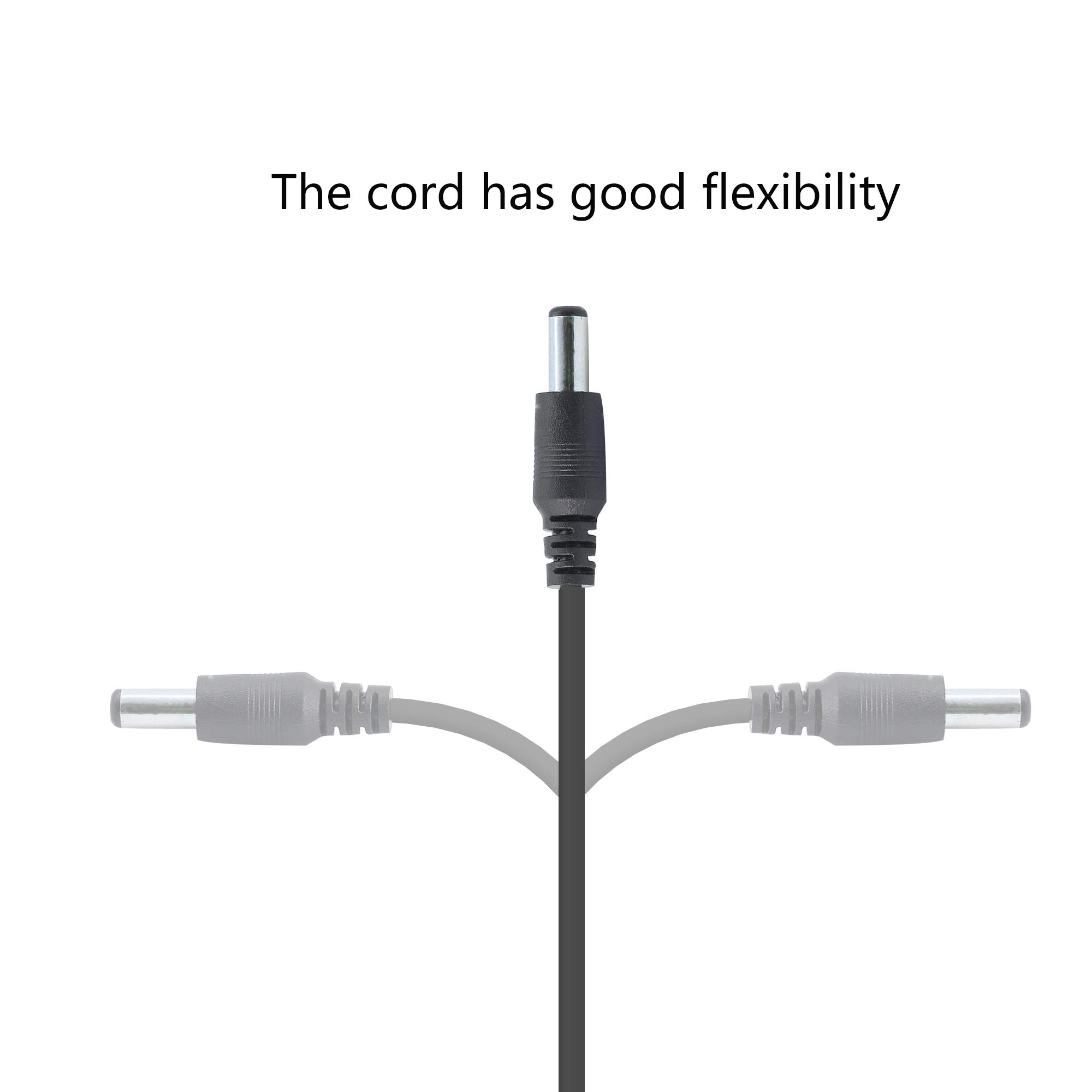 GINTOOYUN DC Y Splitter Cable 1 Female to 2 Male,5.5mm x 2.1mm DC Power Extension Adapter Cable,for CCTV Surveillance Cameras,Surveillance Routers,DVR,and More(2PCS
